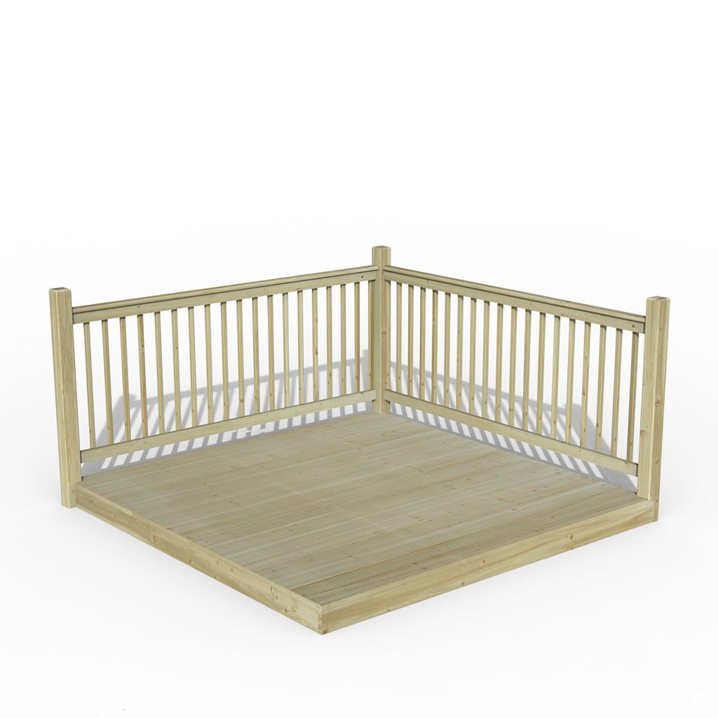 Forest Garden Patio Decking Kit - 2.4m x 2.4m | Easy-to-Assemble Deck ...