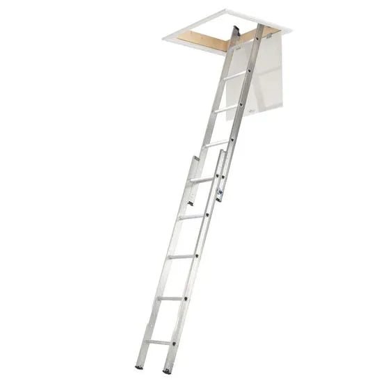 Manthorpe 2.6m Aluminium Loft Ladder – 2 Section with Safety Features ...