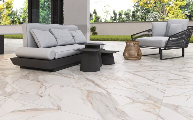 RAK Calacatta Gold Porcelain Outdoor Paving | Luxury Marble Effect ...